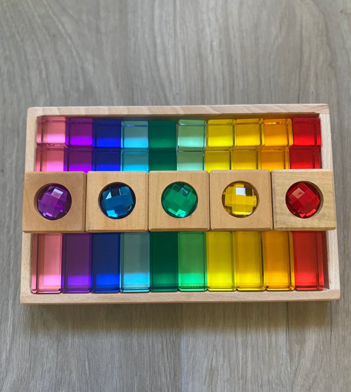 6 Sided 3D Gem Blocks Lucite Set | An Aurora of Resources