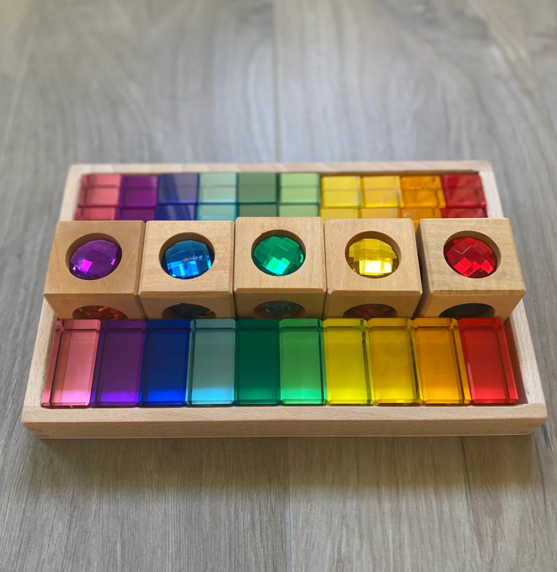 6 Sided 3D Gem Blocks Lucite Set | An Aurora of Resources