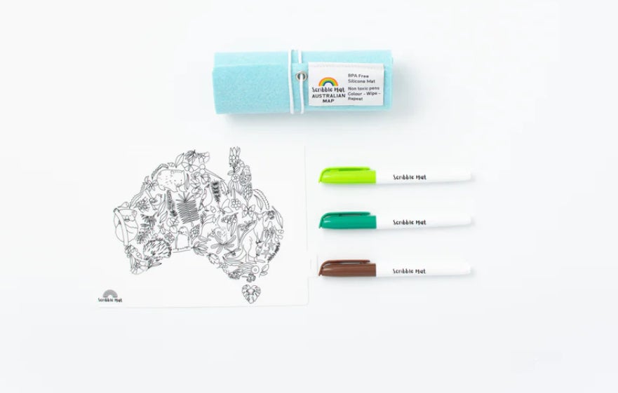 Mini - Australian Map Reusable Scribble Mat | An Aurora of Resources